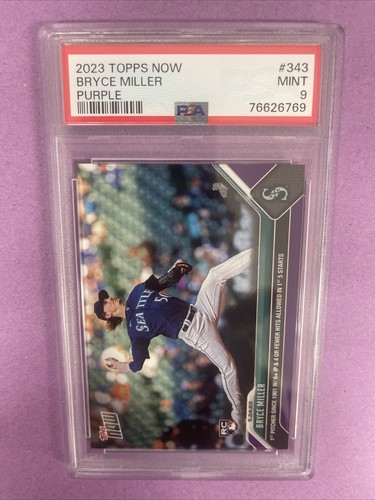 2023 Topps Now Bryce Miller #343 RC Rookie-PURPLE 16/25 PSA 9 MINT ...