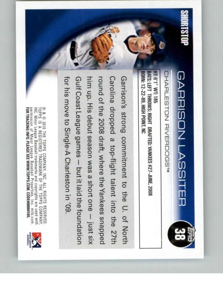 2010 Topps Pro Debut Garrison Lassiter 38 Charleston RiverDogs | eBay