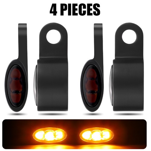 4X Motorcycle Handlebar LED Mini Turn Signal Indicator Light Lamp For ...
