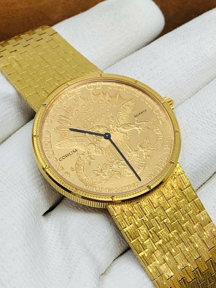 CORUM 18k 1896 Twenty Dollar Coin Watch " MINT CONDITION ORIGINAL BOX ...