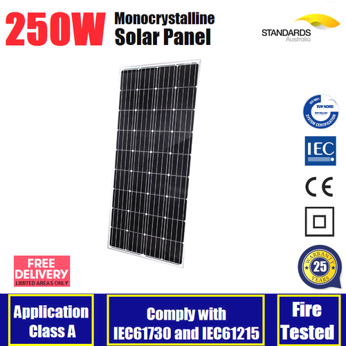 250W MONO SOLAR PANEL HOME CARAVAN 12V BATTERY CHARGING CAMPING POWER ...
