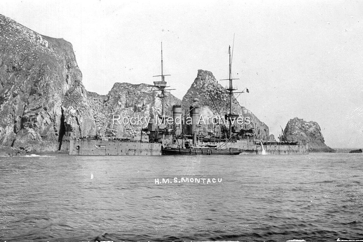 Zcb-20 HMS 'Montagu' Royal Navy Battleship, Wrecked, Lundy 1906. Photo ...