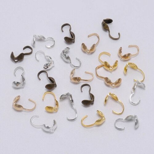 800Pcs Iron Bead Tips Knot Cover Double Clam Shell Crimp End Findings ...