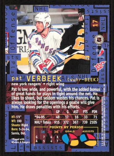 1995-96 Topps Stadium Club - Pat Verbeek #17 Members Only for sale ...