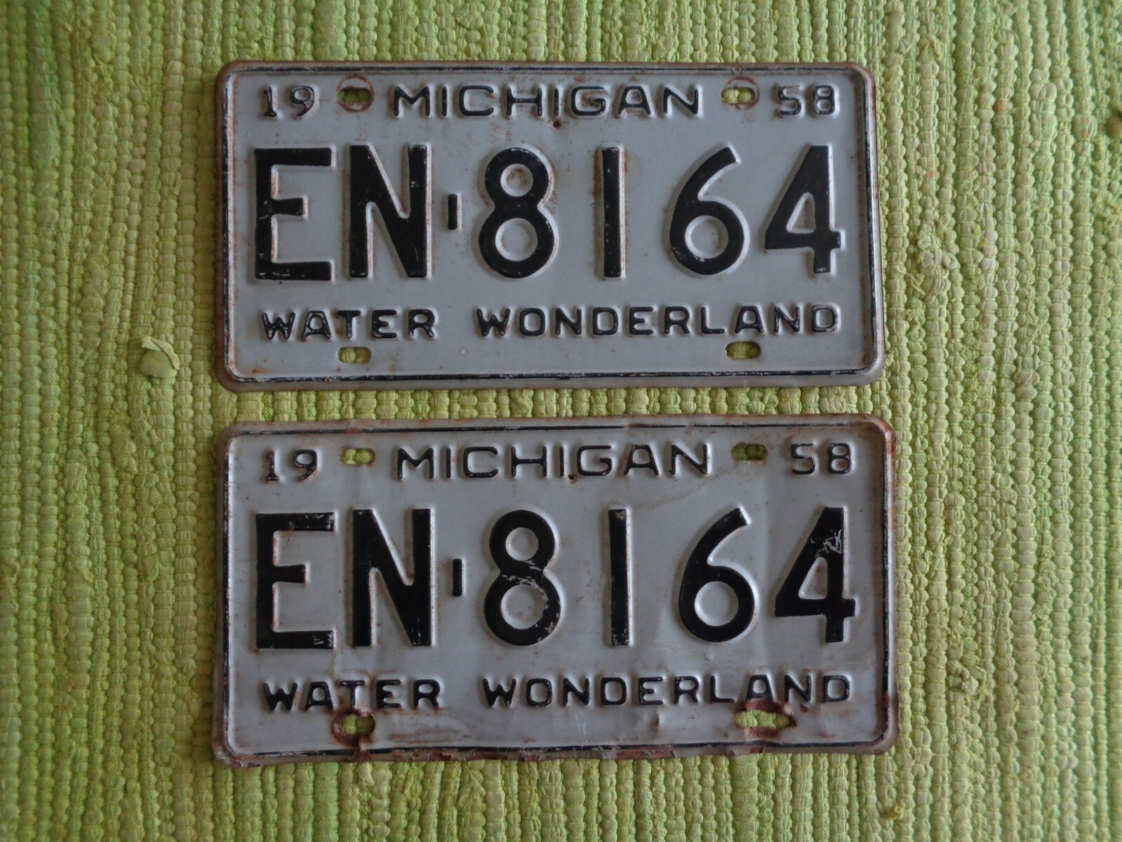 1958 Michigan License Plate PAIR 58 MI Water Wonderland Tag EN-8164 | eBay