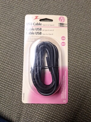 NEW ZENITH PU1006ABB TYPE A TO B 2.0 AB USB 6 FOOT BLACK CABLE 6310841 ...