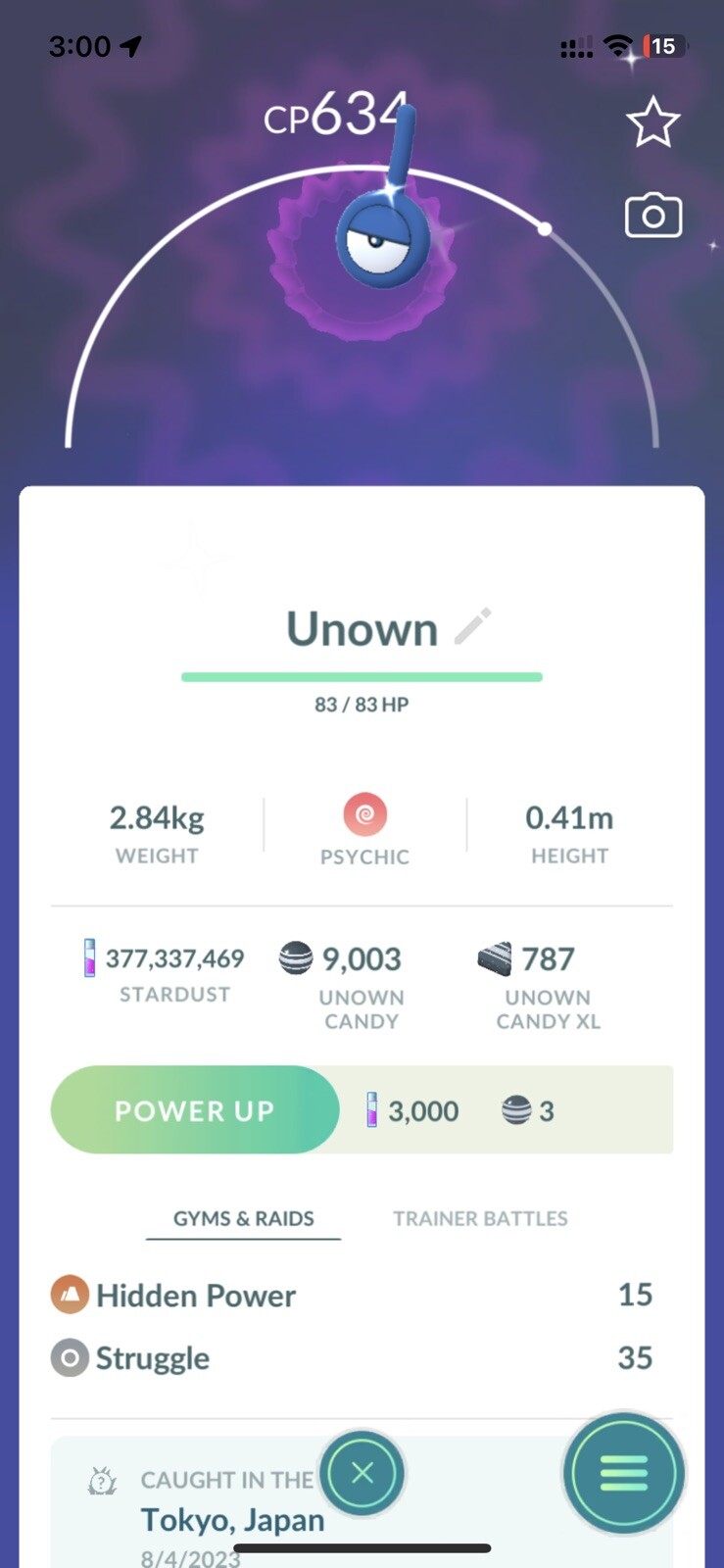 Shiny Unown ! Exclamation Pokemon Go Extreme Rare Registered Trading ☑️ ...