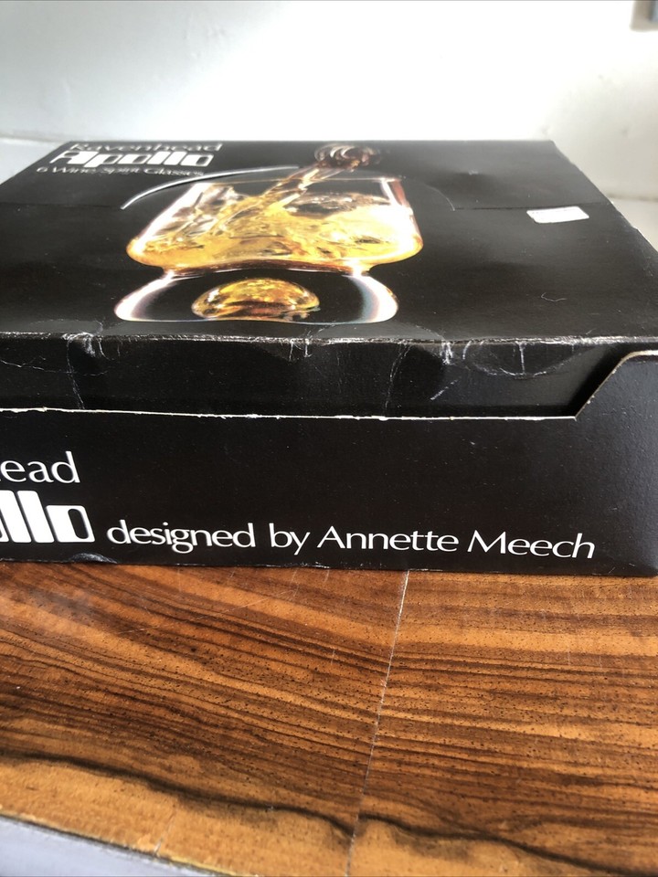 VINTAGE MCM 70s Space Age Boxed Ravenhead Apollo Wine Spirit Glasses x ...