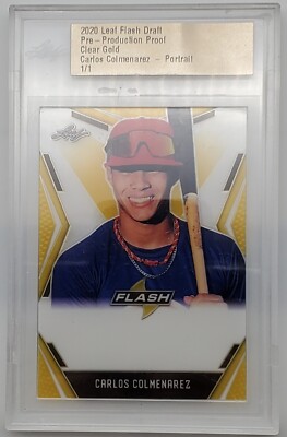 2021 Leaf Flash Draft Pre-Production Proof Clear Gold Carlos Colmenarez ...