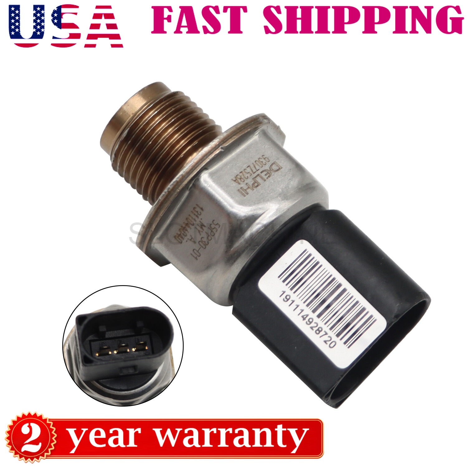 New 7450706 For Bobcat Doosan High Pressure Fuel Rail Sensor D18 D24 ...