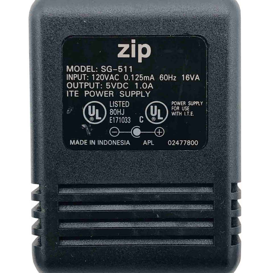 Iomega Zip Drive ITE AC Adapter SG-511 Power Supply Cord 5V 1A 13W ...