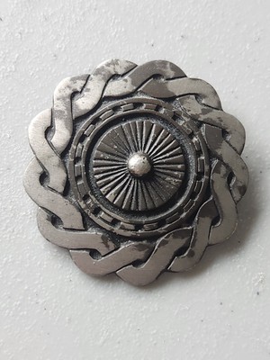 Erik Fransson Sweden Vintage Brooch Pendant Pewter Signed E F w/ Chain ...