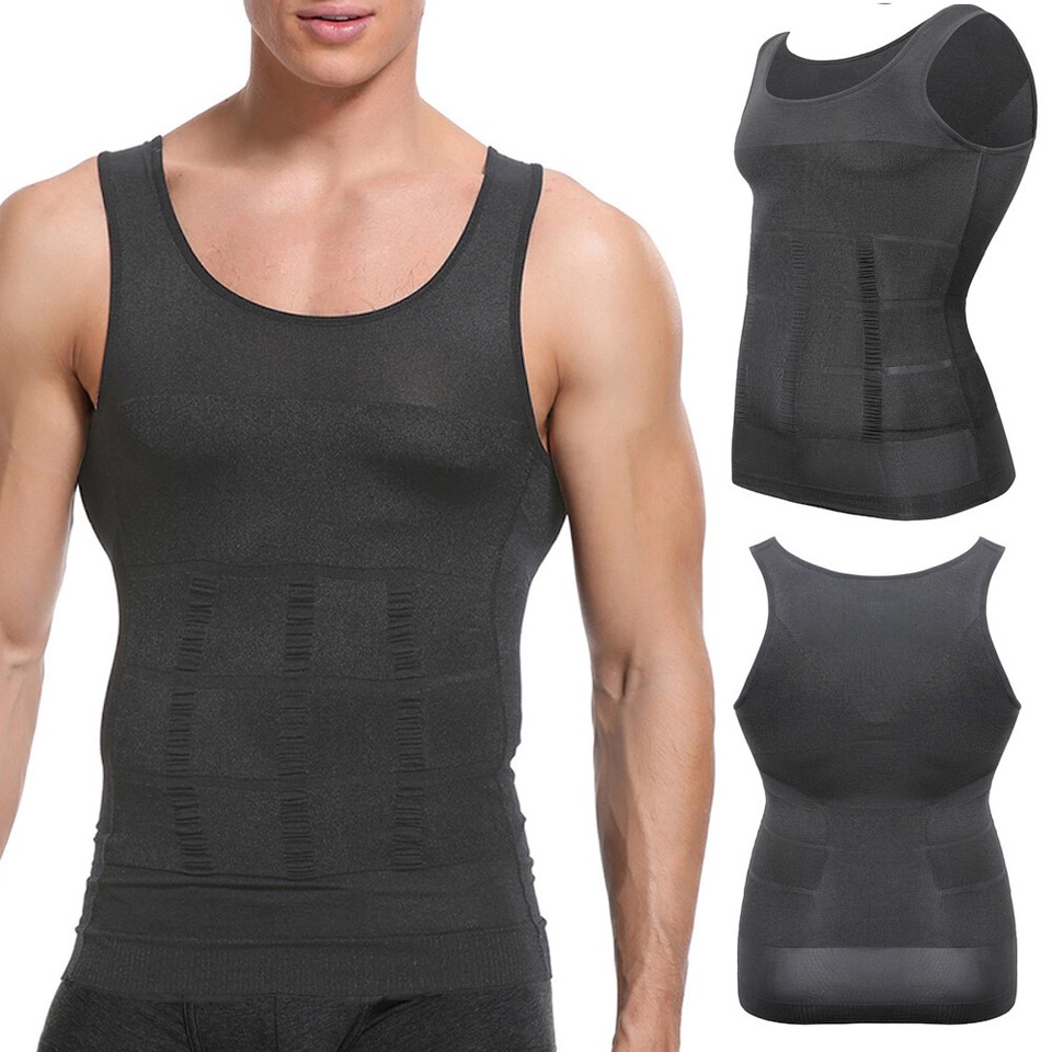 Men's Body Shaper Toning T-Shirt Ultra Durable Vest Compression ...