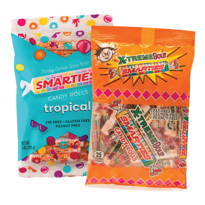 Smarties Variety Flavor Hard Candy Rolls | Fat & Gluten Free | 5oz ...