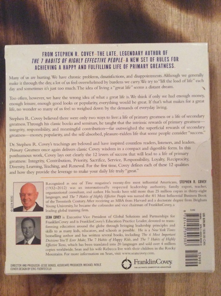 Primary Greatness: The 12 Levers Of Success By Stephen R. Covey Audio ...