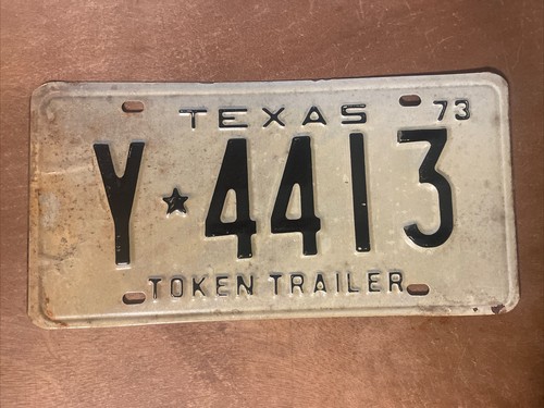 1973 Texas License Plate Token Trailer # Y-4413 | eBay