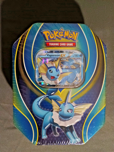 Pokemon TCG: Elemental Power Tin Vaporeon EX HP180+ 4 Packs (Sun & Moon ...