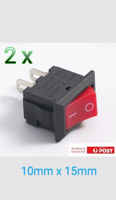 2Pcs x 2 Pin 12V Car Boat Light ON/OFF Rocker Toggle Switch Red buttton ...