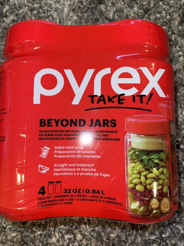 Pyrex Beyond Jars 4-piece 32-ounce Meal Prep Set | eBay