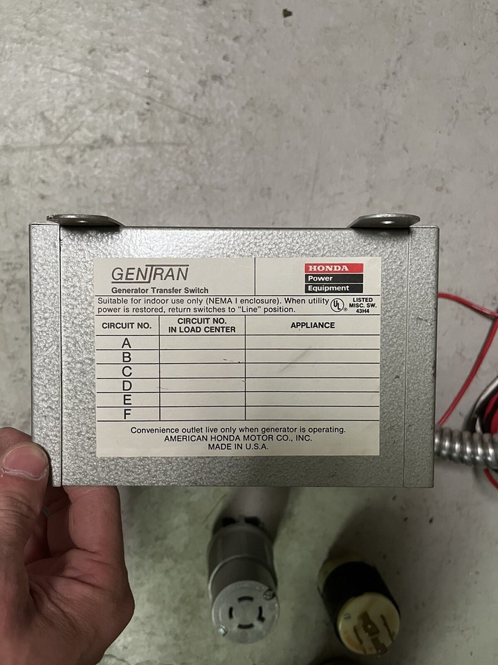 Reliance Gentran 20216 Generator Transfer Switch 125/250 VAC 15A ...