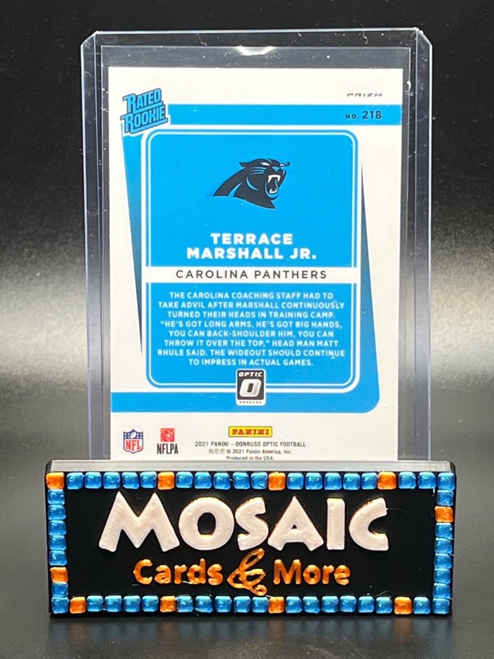 2021 RC TERRACE MARSHALL JR. DONRUSS OPTIC FANATICS ROOKIE HYPER RED ...