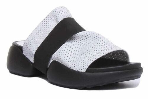 Justin Reece Inglaterra Amapola Perforado Sandalia con Banda en Blanco ...