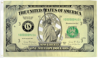 Million Dollar Bill Flag 3x5ft Novelty Money Flag $1,000,000 Flag | eBay