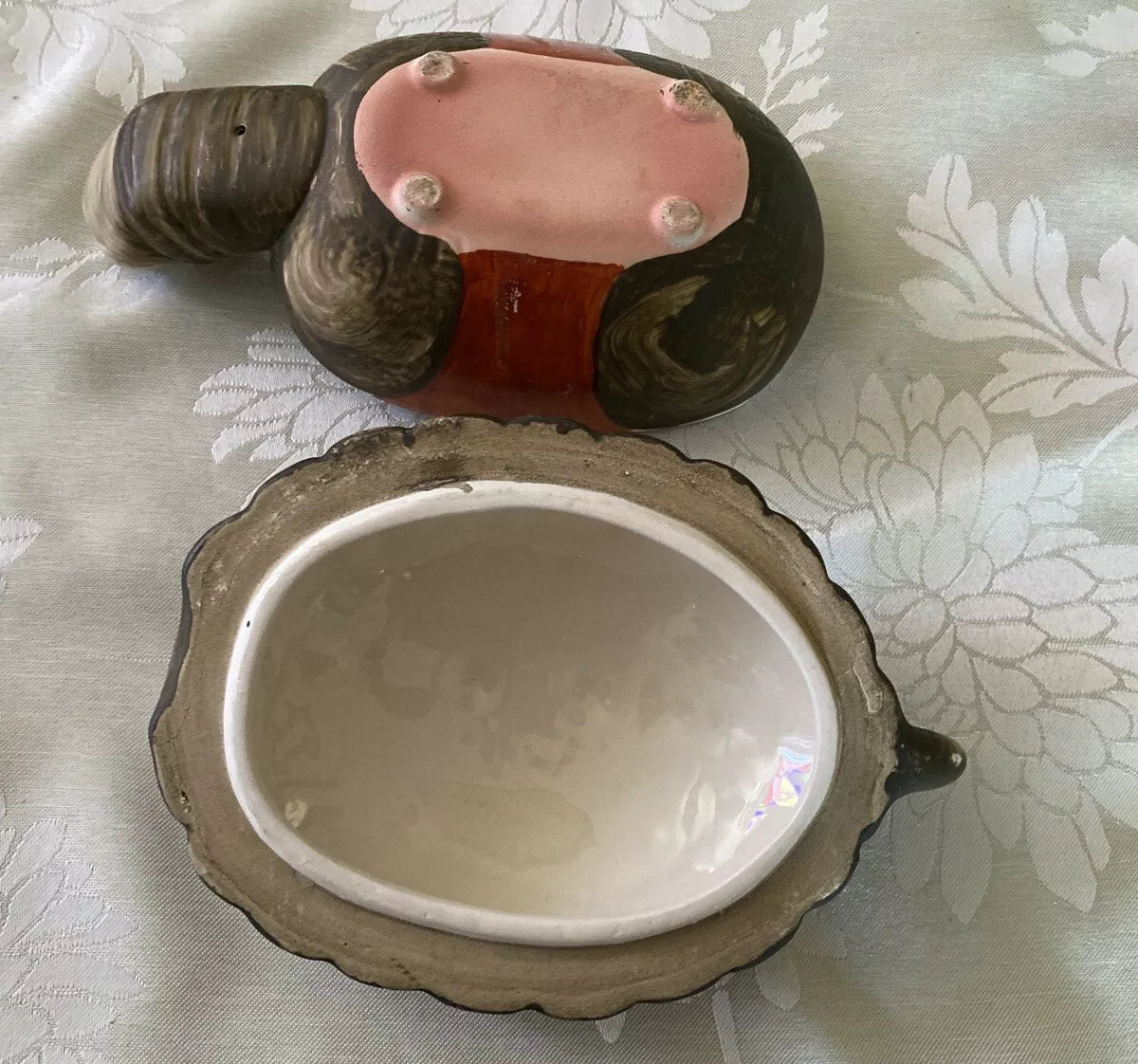 Vintage Large Turtle Trinket Box 8” Porcelain | eBay