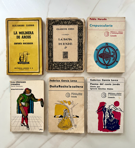 6 Spanish books poems plays Garcia Lorca Calderon Benavente Casona ...
