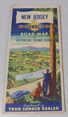 1940 Sunoco gas station map New Jersey | eBay