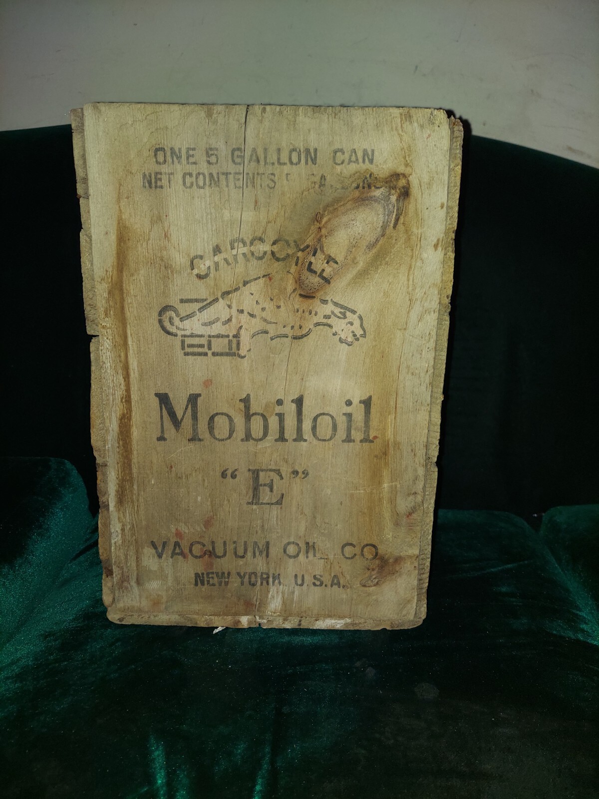 Gargoyle Mobiloil "E" Engine Oil Wood Crate Advertising Vintage | eBay