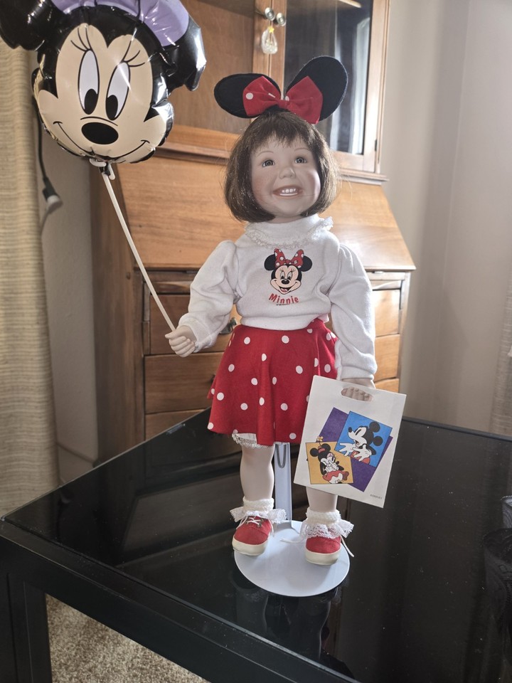 Ashton Drake Walt Disney World Girl Minnie Mouse Balloon Porcelain Doll ...