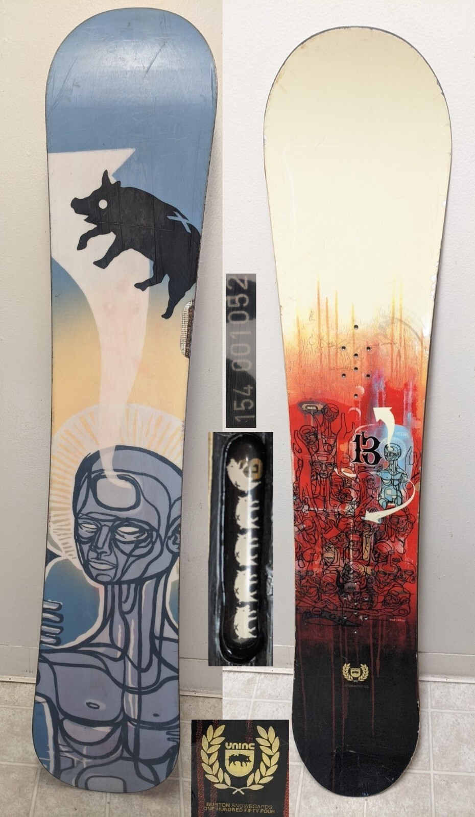 UNINC JP Solberg 154cm Burton Snowboard Rare Classic Collector Vintage ...