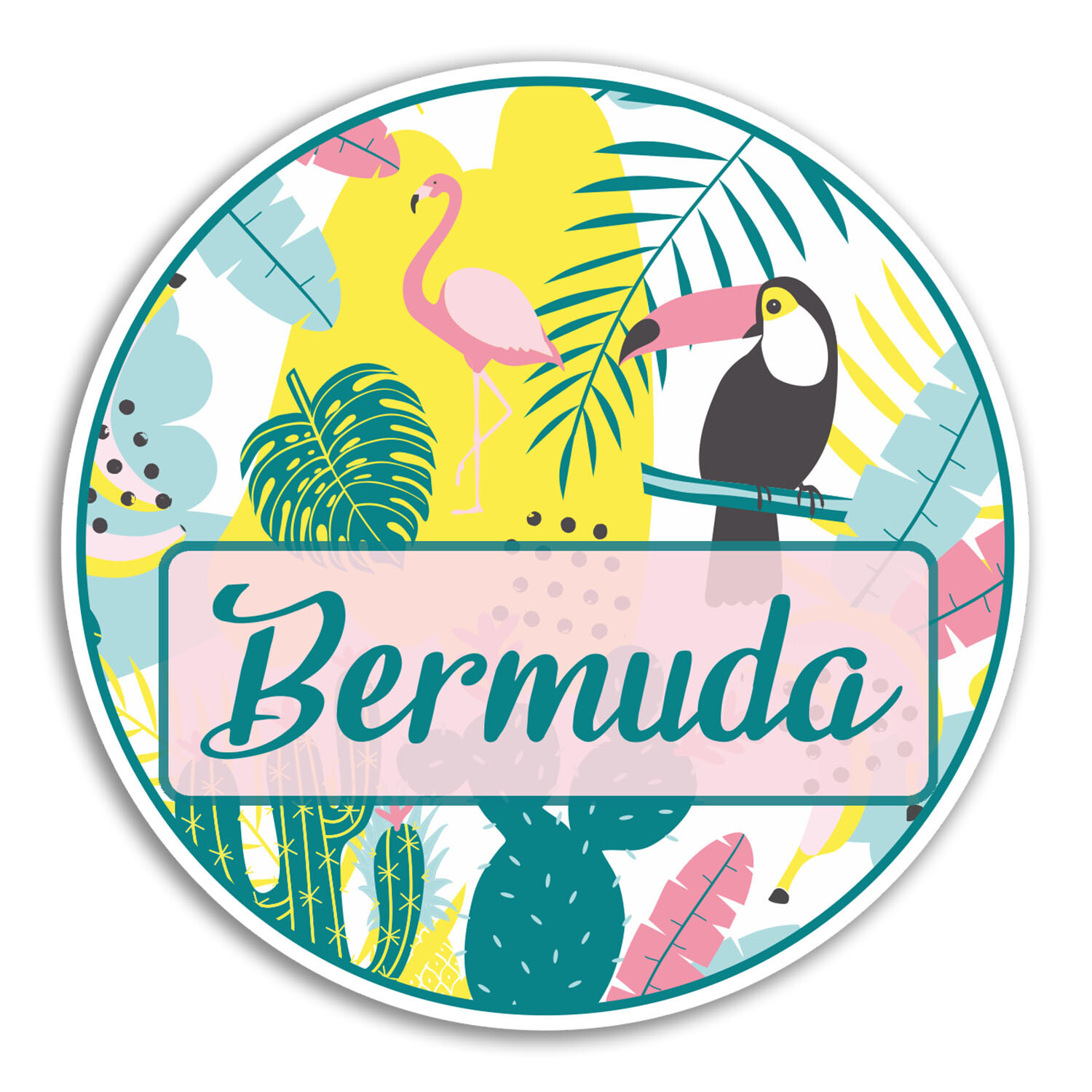 2 x 10cm Bermuda Vinyl Stickers - Tropical Travel Sticker Laptop ...