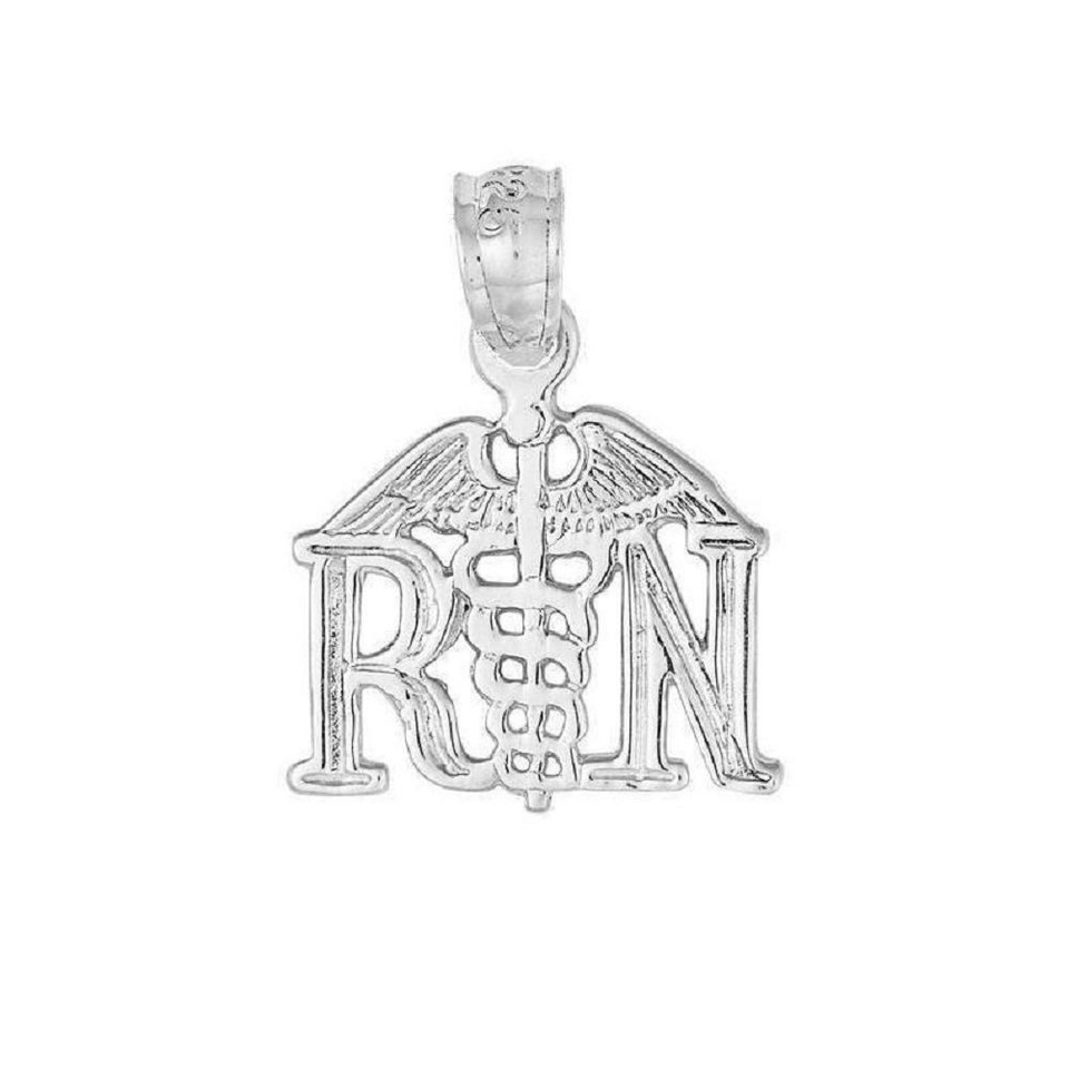 Sterling Silver RN (Registered Nurse) Pendant / Charm, Made USA, Box ...