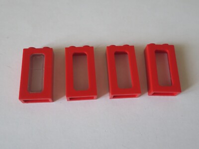 LEGO REF : 4035 - FENETRE DE TRAIN 1x2x3 - ROUGE - WINDOW RED X 4 | eBay