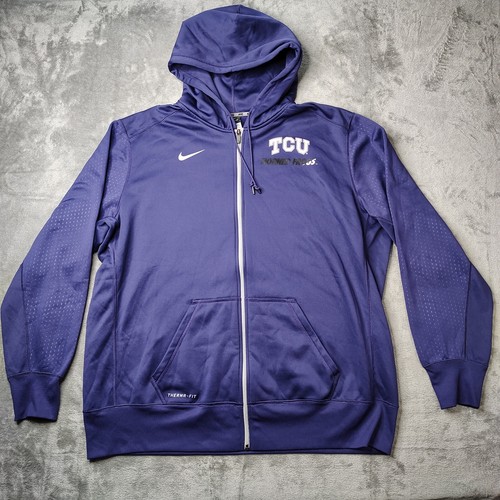 TCU Horned Frogs Nike Therma Fit Jacket Mens 3XL Purple Zip Up Fleece ...