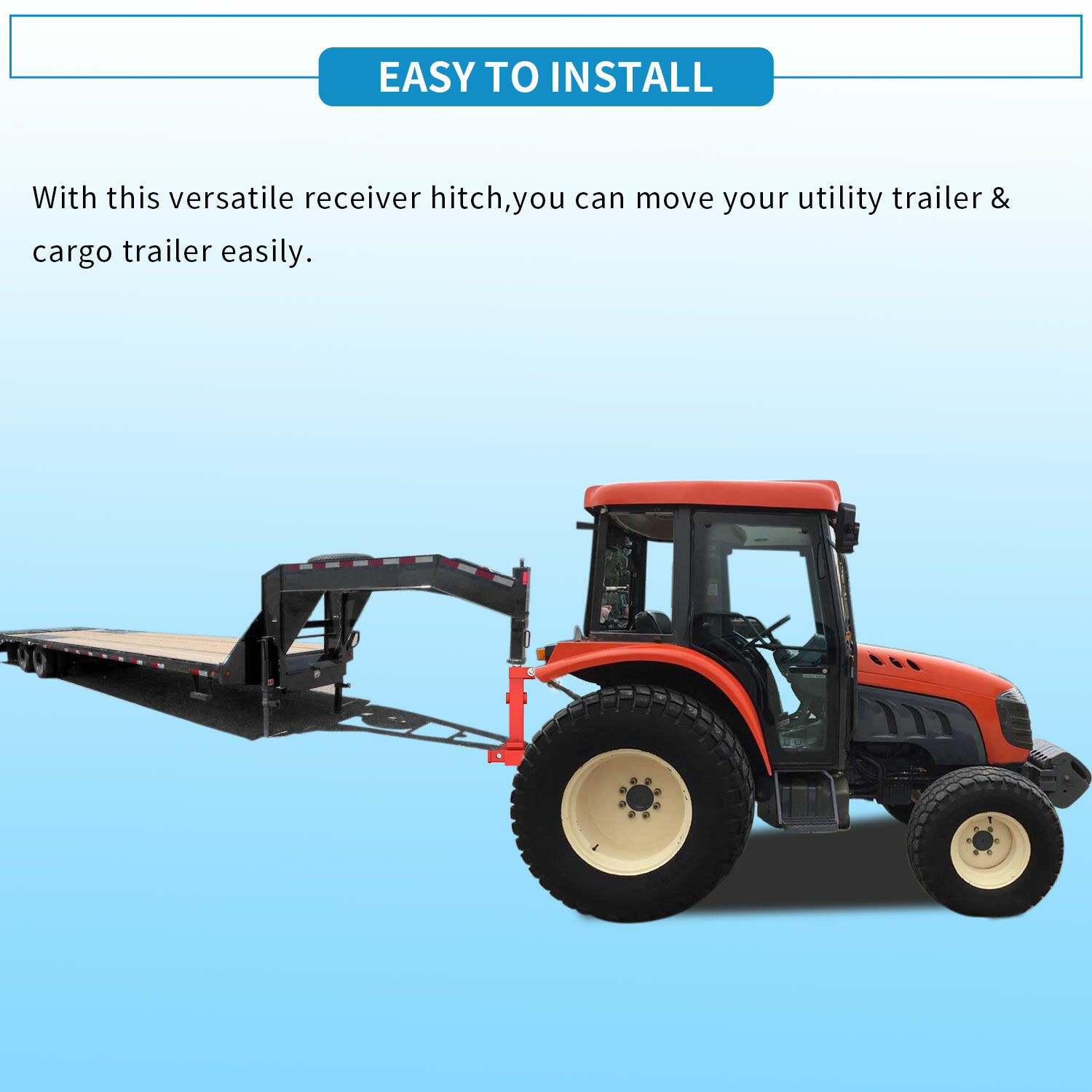 3 Point Gooseneck Receiver Hitch Trailer Mover Ball Drawbar CAT 1 Spear ...