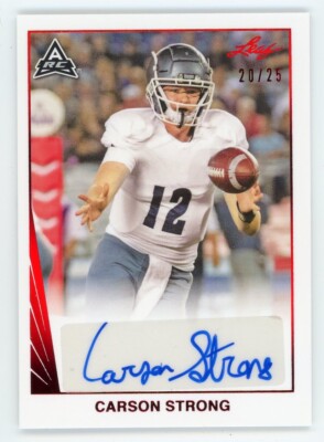 Carson Strong 2021 Leaf Memories College Football ARC Auto Red Spectrum ...