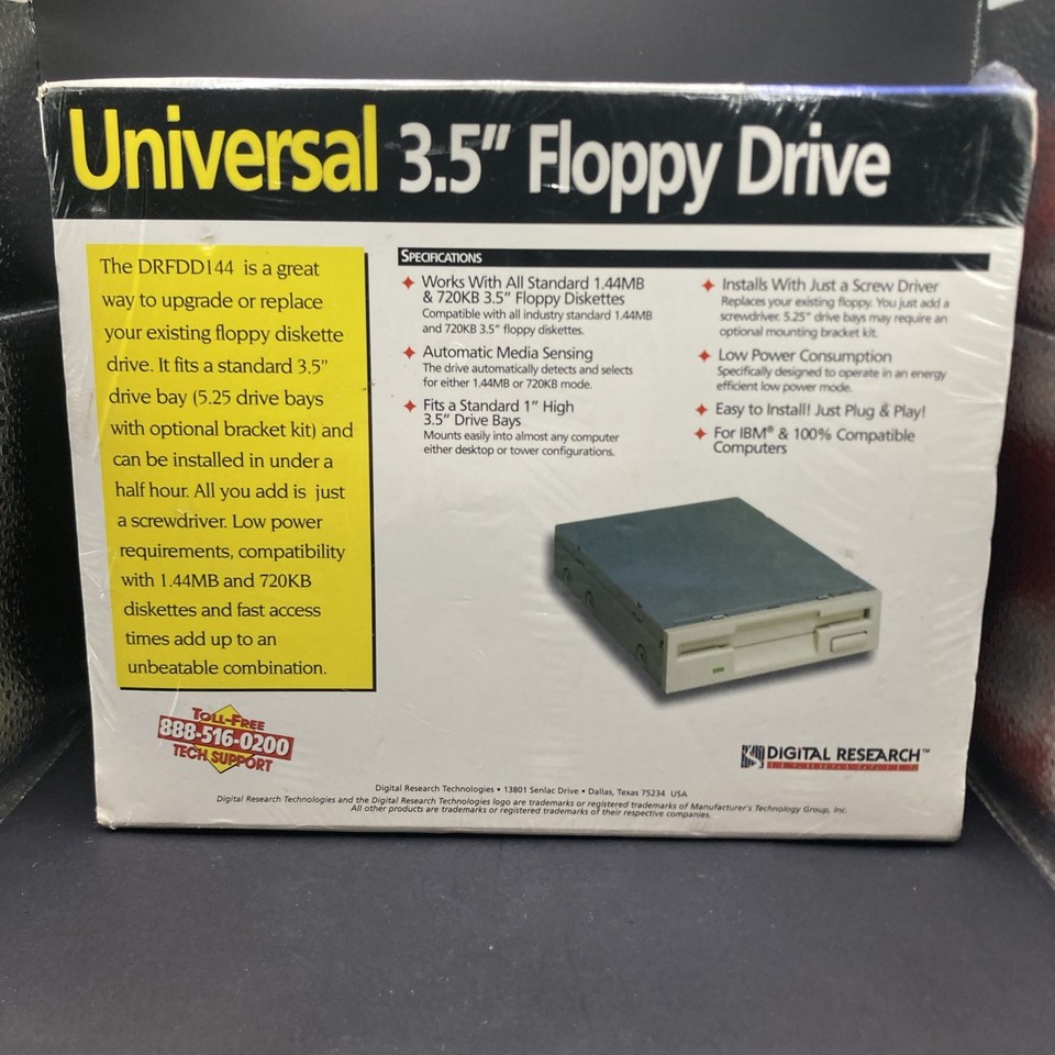 Digital Research Technologies Universal 3.5” Floppy Drive Easy-to ...