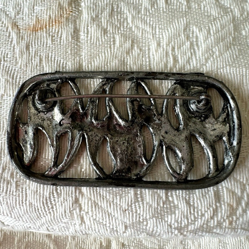 1930’s Vintage Art Deco Calla Lily Large Silver Pot Metal Flower Brooch ...