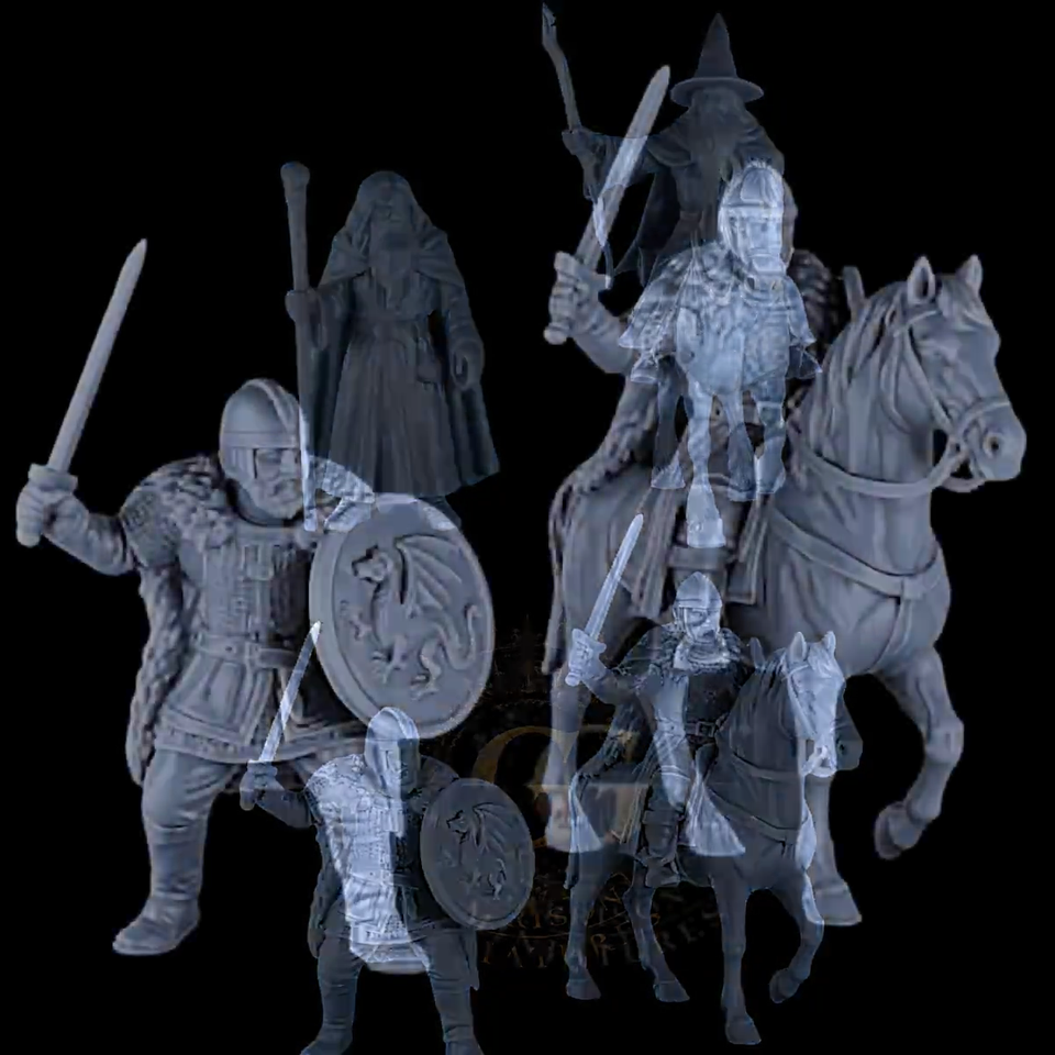 King Arthur Pendragon and Merlin, 28mm 1/56 Wargames and Diorama ...