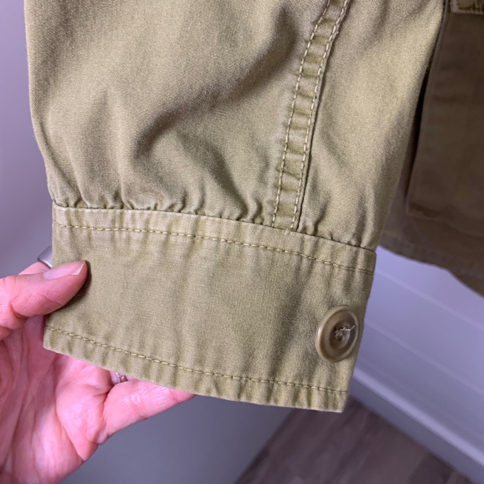 J. Crew Utility Jacket Cargo Military Field Safari Olive Army Green ...