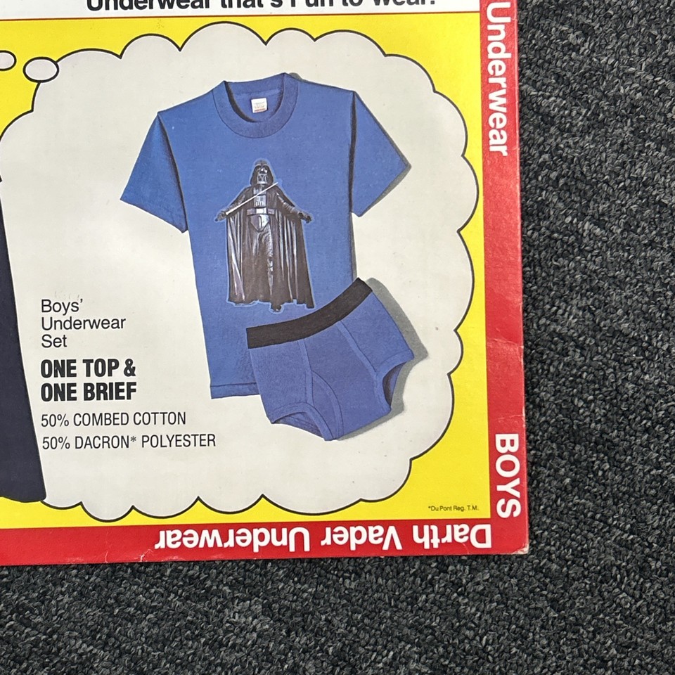 Vintage 1980 Empire Strikes Back Darth Vader Boy’s Underoos Cardboard ...