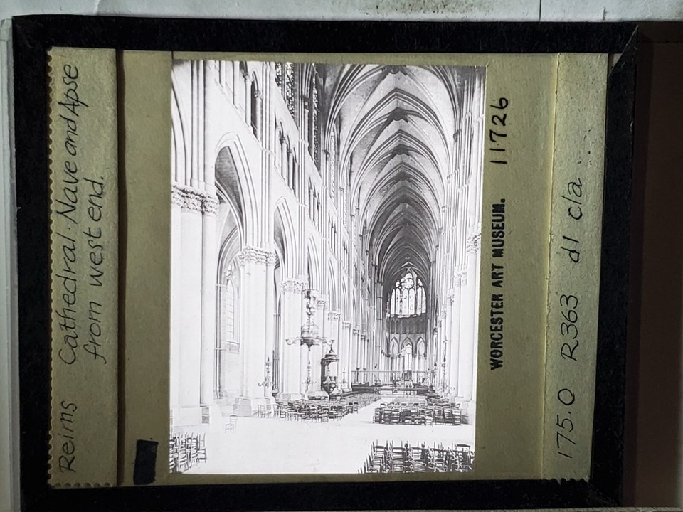 Nave And Apse From West End, Reims Cathedral, France, Magic Lantern ...