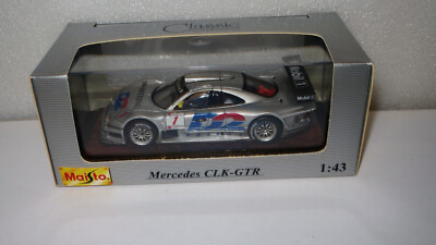 1/43 MAISTO MERCEDES BENZ CLK GTR #1 D2 PRIVAT WARSTEINER SILVER OLD ...