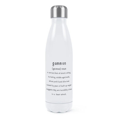 Gammon Definition Brexit Double Wall Water Bottle Funny Joke Britain ...
