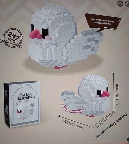 CUTE BIRDS building Block Puzzle 247pcs New Boxed Fun Gift Sweet 8 ...