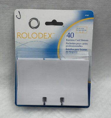 New Rolodex 40 Transparent Business Card Protectors Sleeves 67691 | eBay