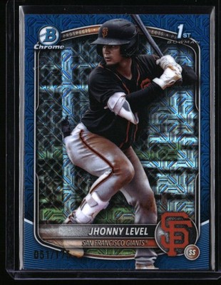 2025 Bowman Jhonny Level Chrome Prospects Mojo Blue #/175 Giants #BCP ...